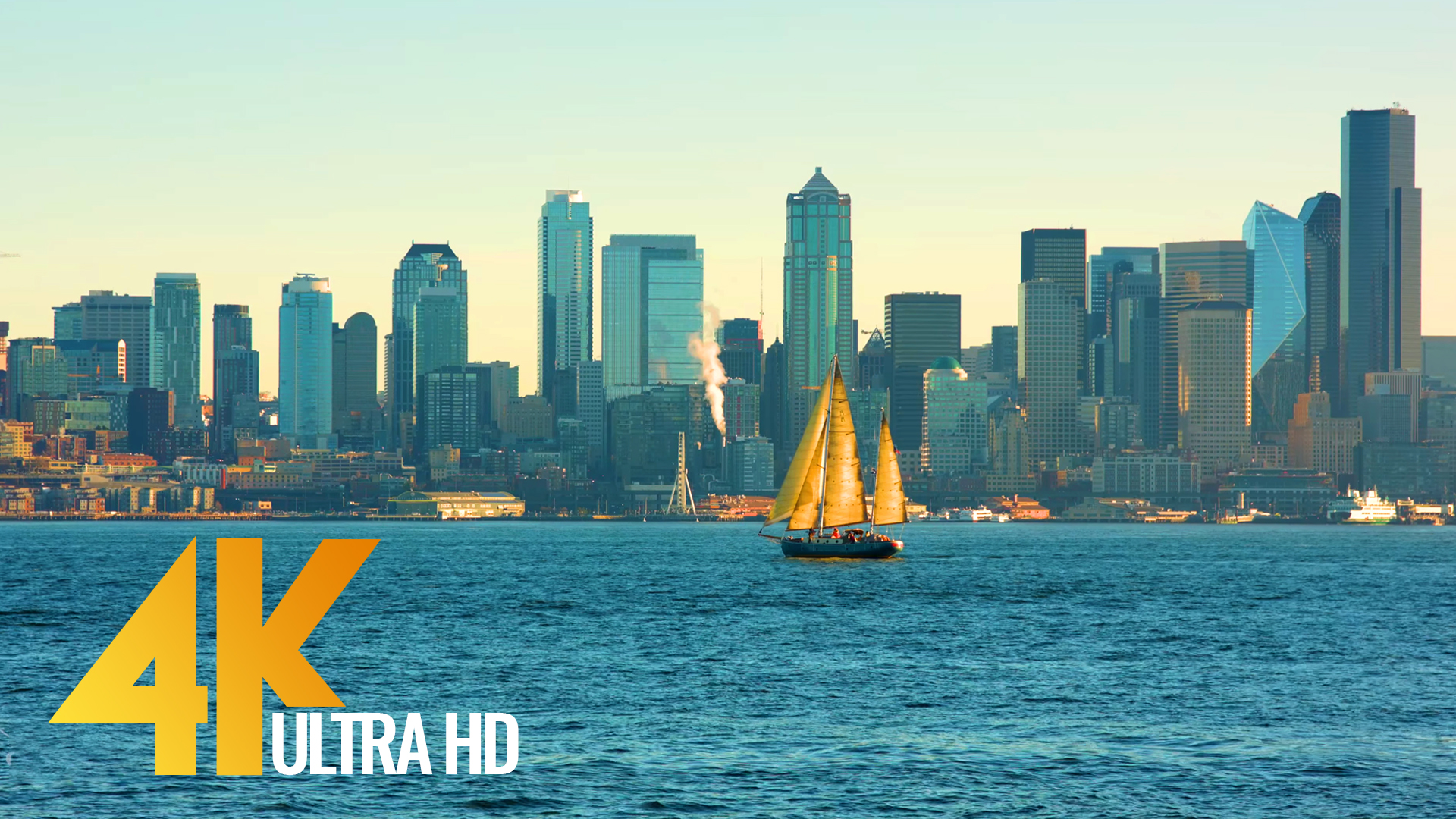 4K Cityscapes video - SEATTLE:VIEW FROM DON ARMENI BOAT RAMP | ProArtInc