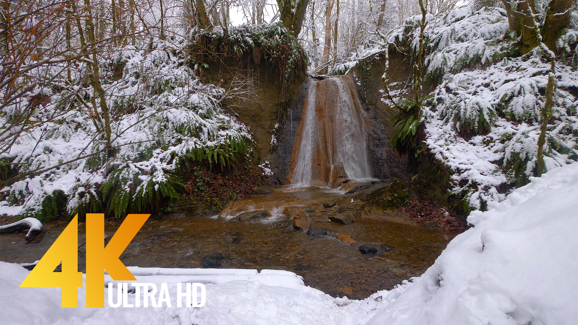 4K Relax Nature Video - Winter Waterfall | ProArtInc