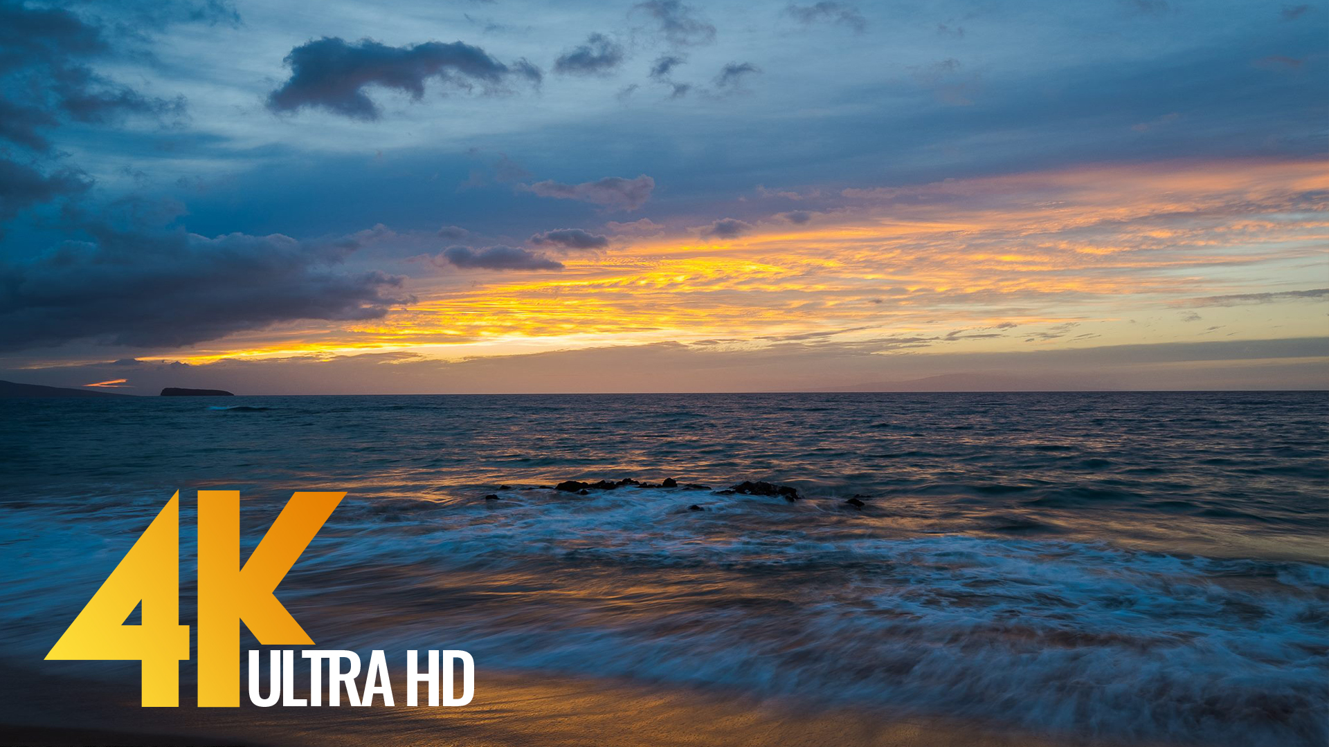 Sunset at Maluaka Beach, Maui, Hawaii - 4K Nature Relaxation Video ...