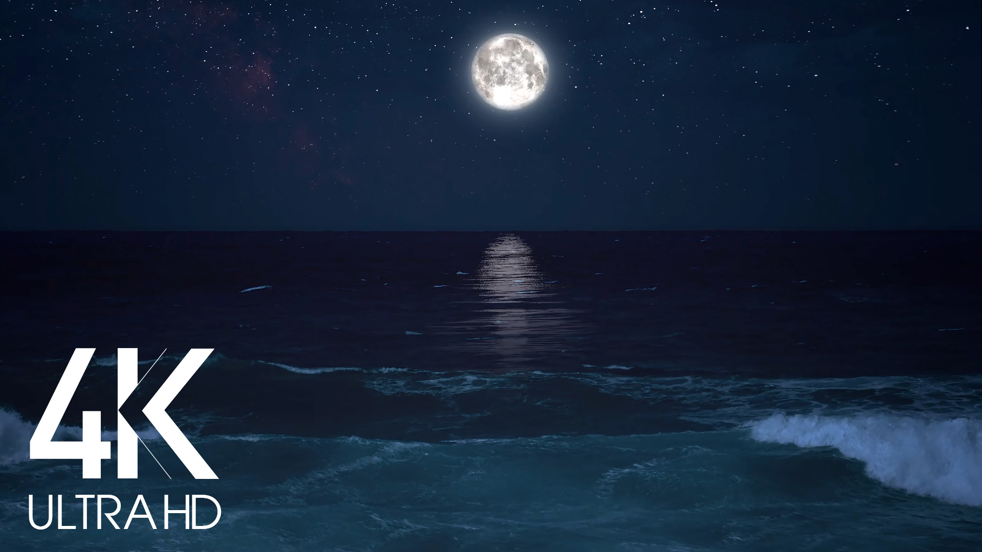 alming Sounds of Night Ocean - Full Moon Night With Wave Sounds for ...